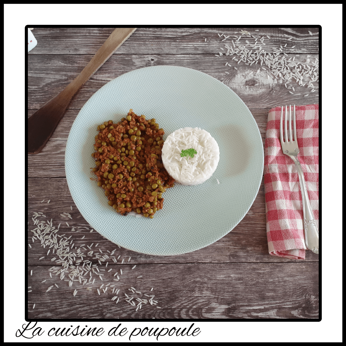Riz aux petits pois et à la sauce tomate – La cuisine de Poupoule
